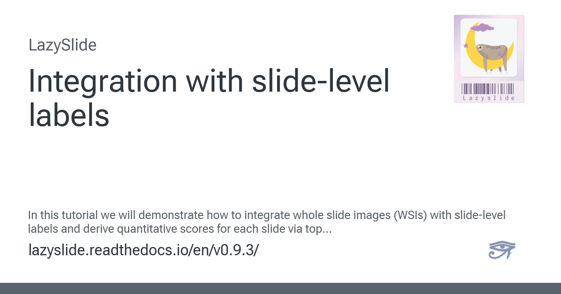 Integration with slide-level labels — LazySlide 0.9.3 documentation